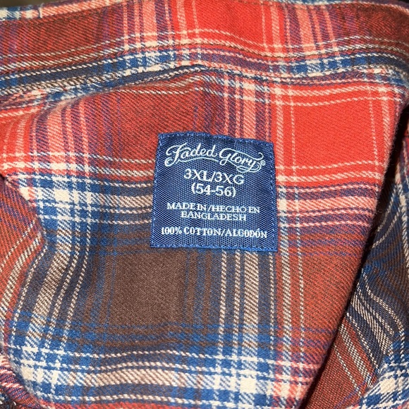 Faded Glory | Shirts | Faded Glory Mens Long Sleeve Flannel 3xl Rust ...